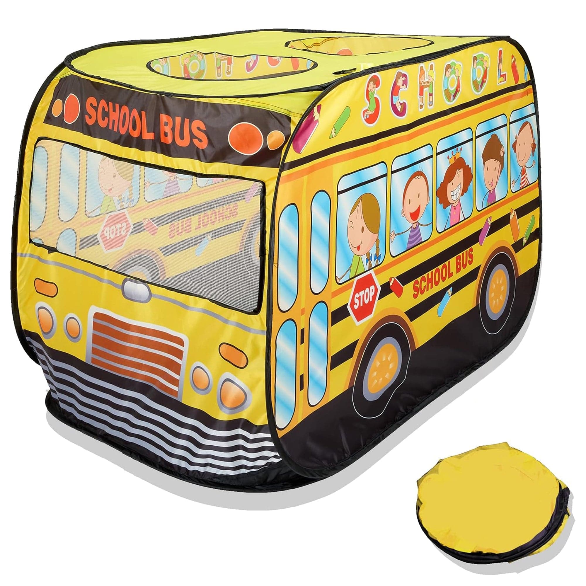 Cort de joaca in forma de autobuz pentru copii 1-5 ani, Galben – Timebox